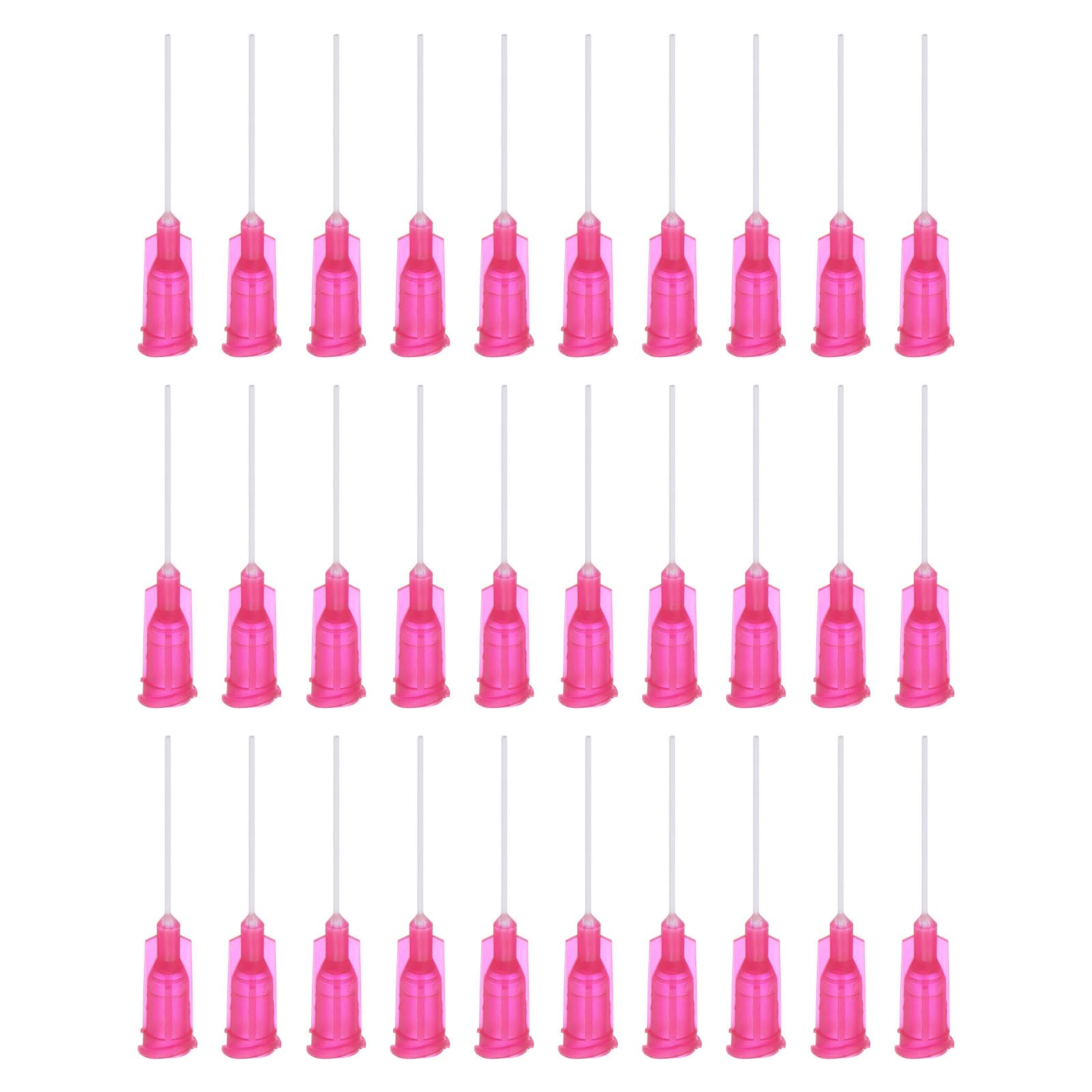 uxcell 100 Pcs 25G Plastic Dispensing Needles with Luer Lock, 1" PTFE Needle Tube PP Heat-Resistant Plastic Blunt Tip for Liquid Glue Gun, Red