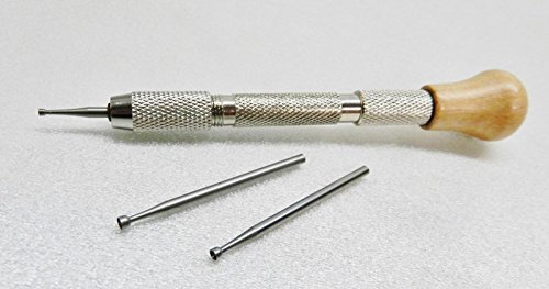 Wire Rounder Pin Vise Swivel Wooden Head Vise with Set of 3 Bur Size 1.2, 1.5, 1.8mm