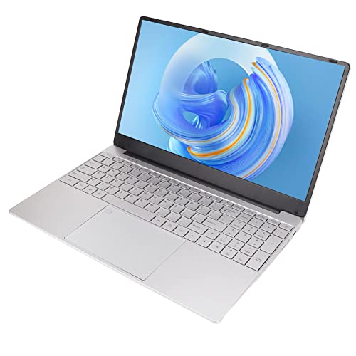 YEmirth 15.6in Laptop LPDDR4 16GB M.2 512G FHD Screen Silver Laptop Computer with Backlit Keyboard 100‑240V[B1]