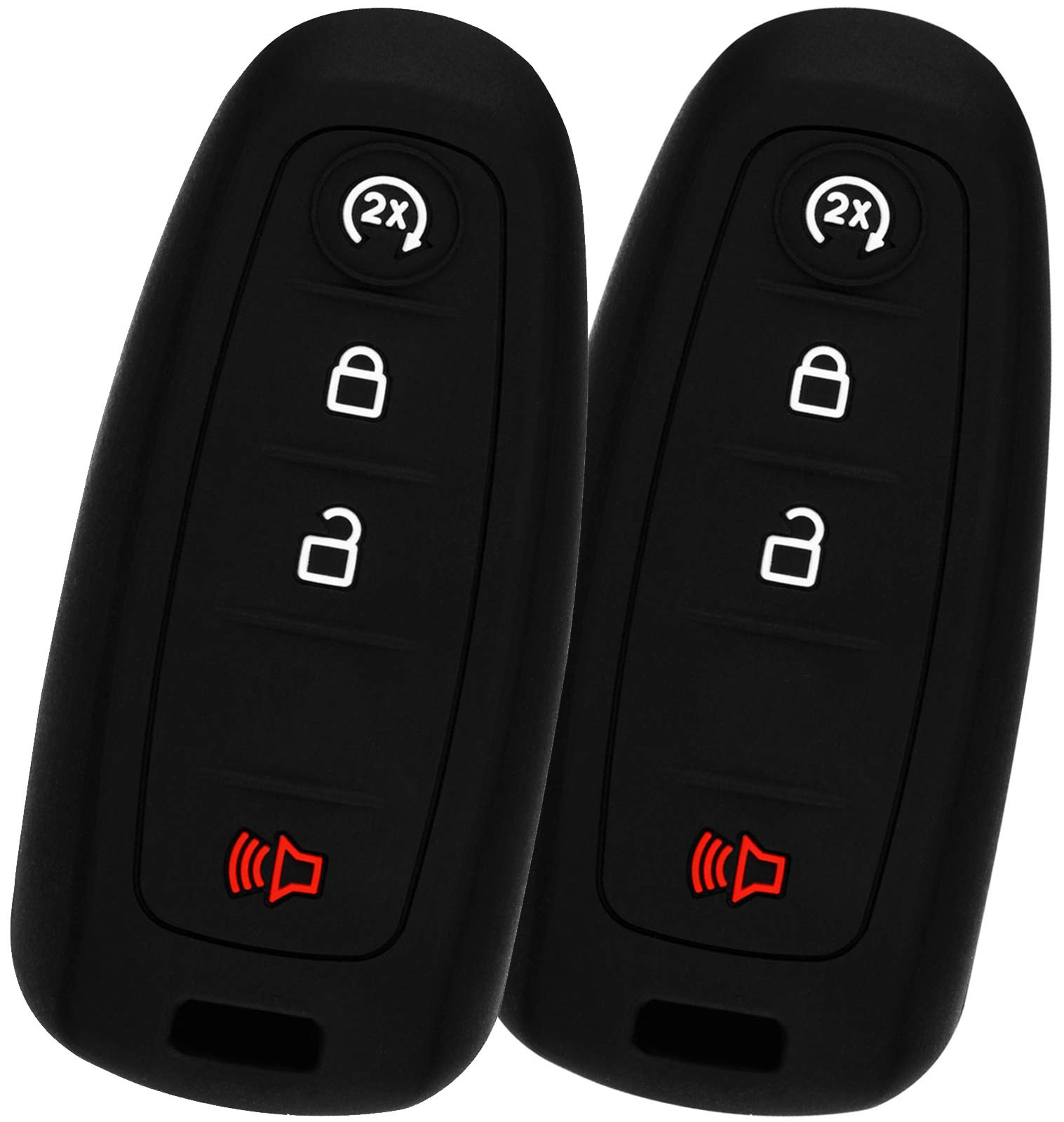 KeyGuardz Keyless Remote Car Smart Key Fob Outer Shell Cover Soft Rubber Case for Ford M3N5WY8609 (Pack of 2)