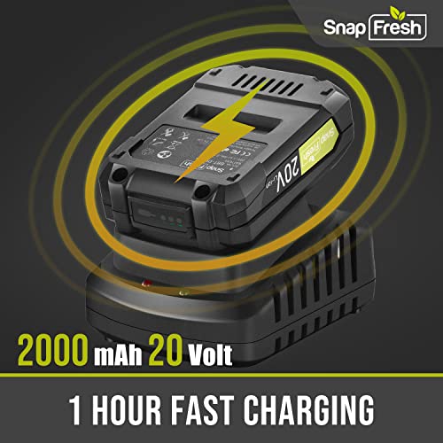 SnapFresh 20V 1/2" Brushless Impact Wrench Kit with 335ft-lbs Torque Max, 2300 RPM Variable Speed, 2.0Ah Li-ion Battery&1h Fast Charger, 4 Pcs Sockets