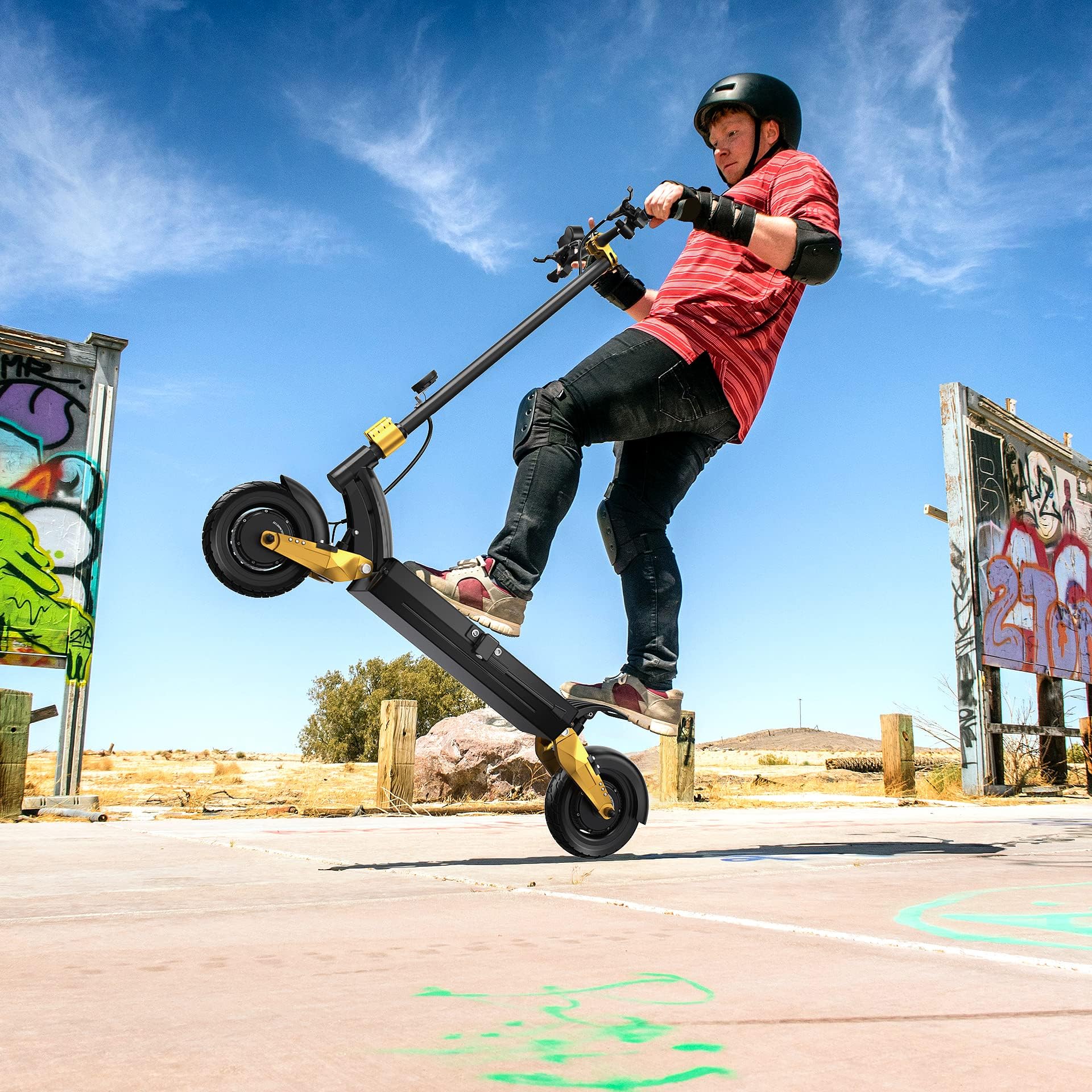 LEOOUT Electric Scooter 2800w Motor, 50-60 Miles Long Range & 40 MPH Speed, Upgraded 52V 25AH Battery, 10'' Heavy Duty Off-Road Tire, Electric Scooter for Adults