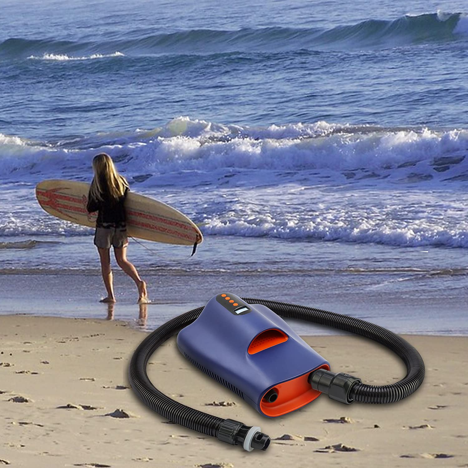 Rechargeable Sup Air Pump Power Cordless Portable, 16PSI with Battery, Stand Up Paddle Board Electric Pump Inflator/Deflator Air Compressor for Paddle Boards,Boat