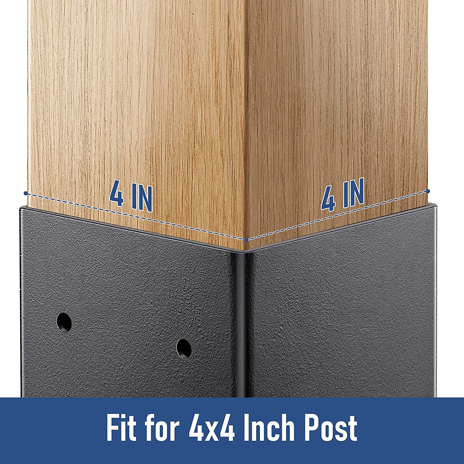 Metty Metal 4×4 Post Base 6 Pcs Post Base Brackets,Inner Size 3.6"x3.6" Heavy Duty Powder-Coated Post Anchor Matte Black Wood Post Brackets for Pavilion Deck Railing Support Deck Base Plate