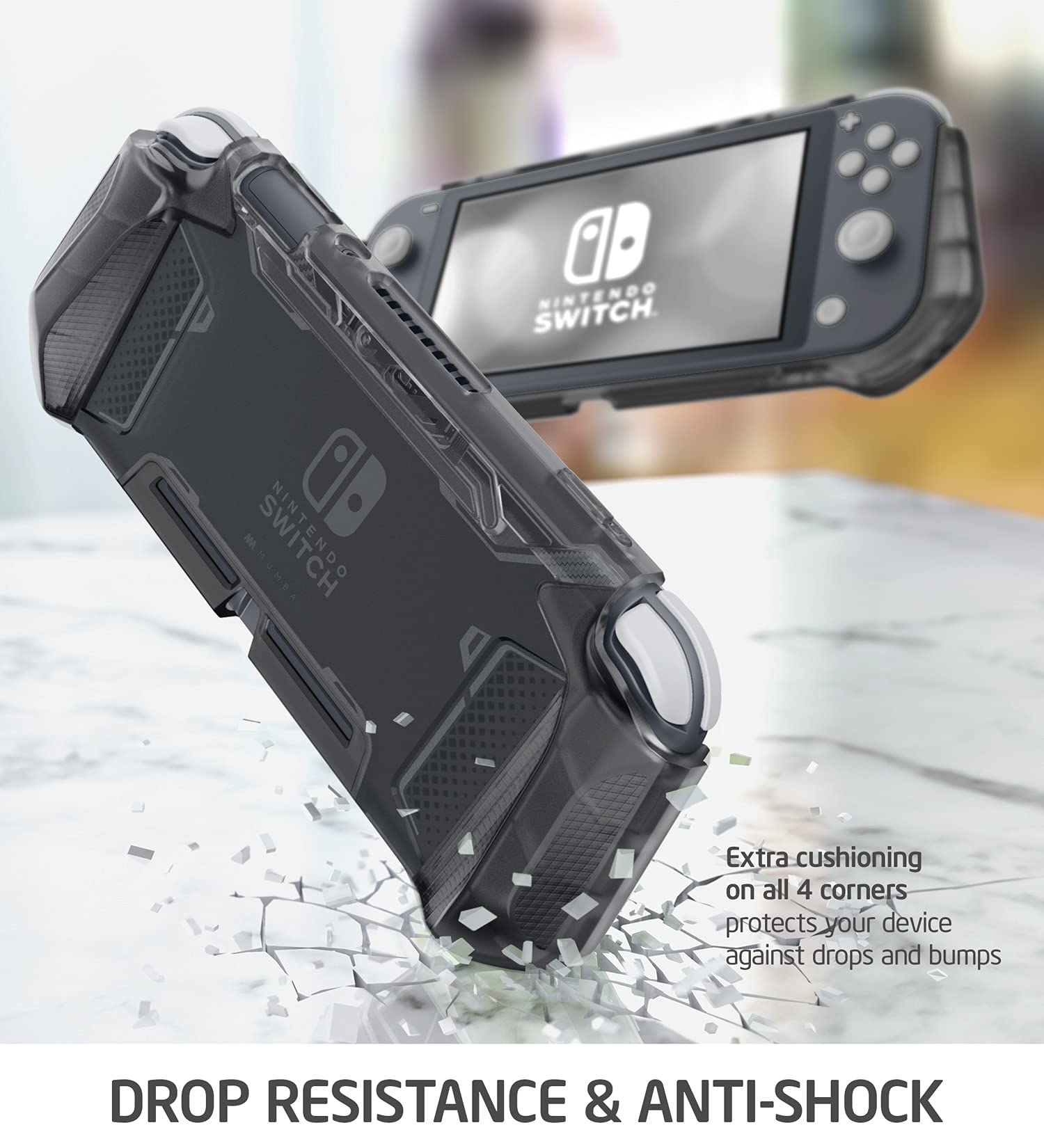 Mumba Grip Case for Nintendo Switch Lite, [Blade Series] TPU Protective Portable Cover Accessories Compatible with Switch Lite Console 2019 Release (FrostBlack)
