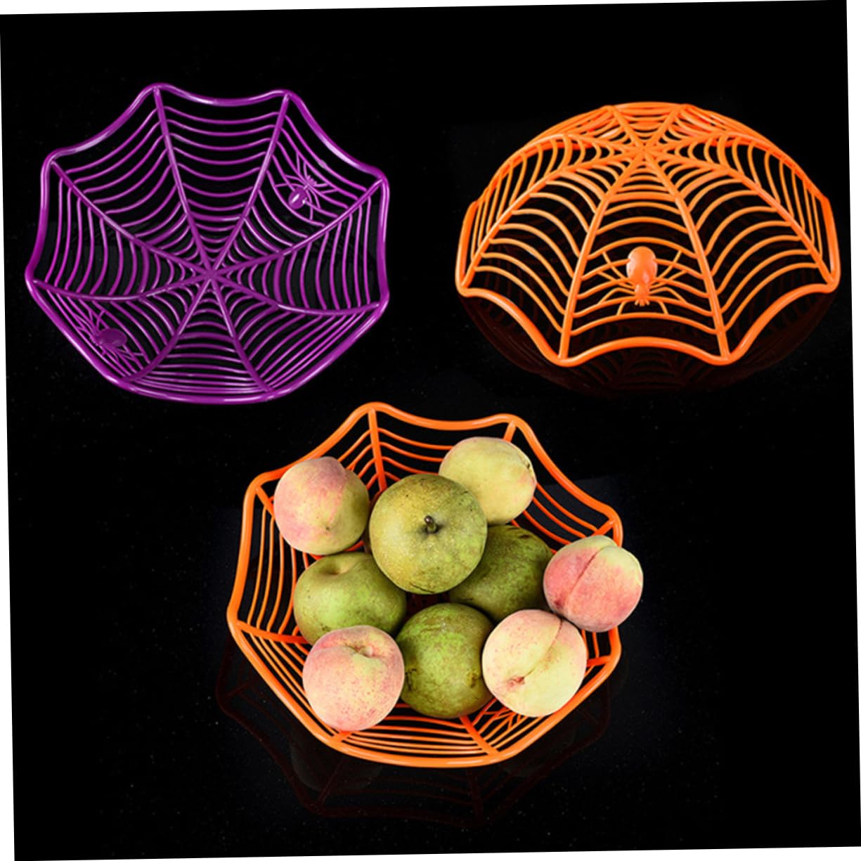 NOLITOY 3pcs Halloween Decor Cookie Decorating Fruit Decor Fruits Basket Candy Basket Halloween Party Decor Props Biscuit