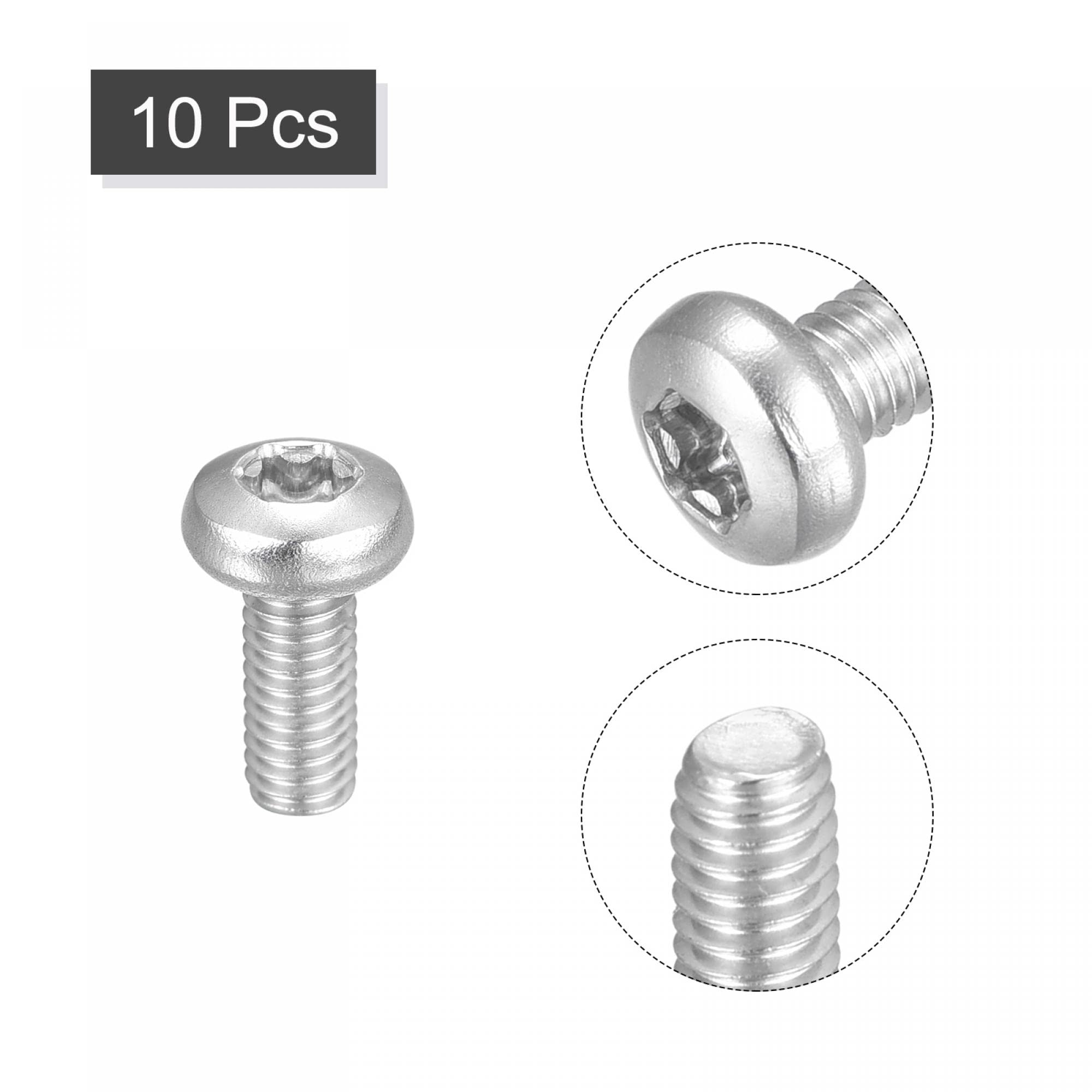 uxcell M4x12mm Torx Security Machine Screws, 10pcs 316 Stainless Steel Pan Head Tamper Proof Screw Fasteners Bolts