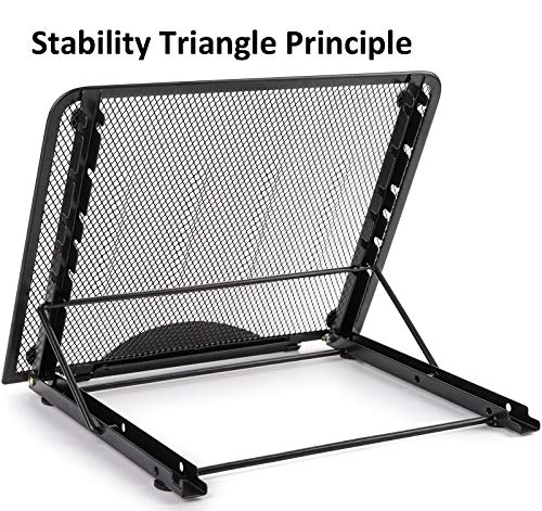 Nicunom Laptop Stand Desktop Laptop Computer Holder, Angle Adjustable Foldable Portable Ventilated Notebook Riser for Desk, Compatible with 10~15 inches Tablet, Laptop, Black