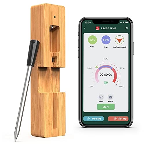Our M2 Meat Thermometer Digital â App Controlled Bluetooth Meat Thermometer â Meater Thermometer Wireless for Cooking â Stainless Steel Grill, Oven, Smoker, BBQ Thermometer