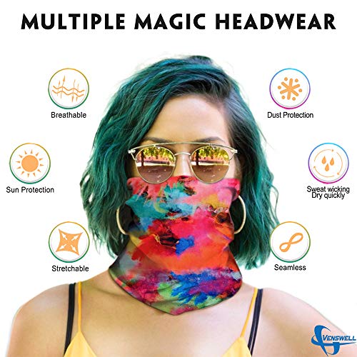 Neck Gaiter for Men Women Headwear Bandana Head Wrap Face Scarf Mask Cover Warmer Balaclava-Seamless & Versatile (A-difference)