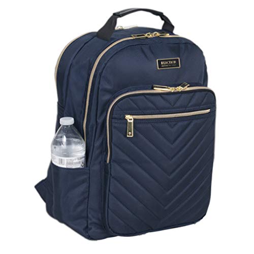 Kenneth Cole REACTION Women's Chelsea Chevron 15" Laptop and Tablet Backpack, Navy
