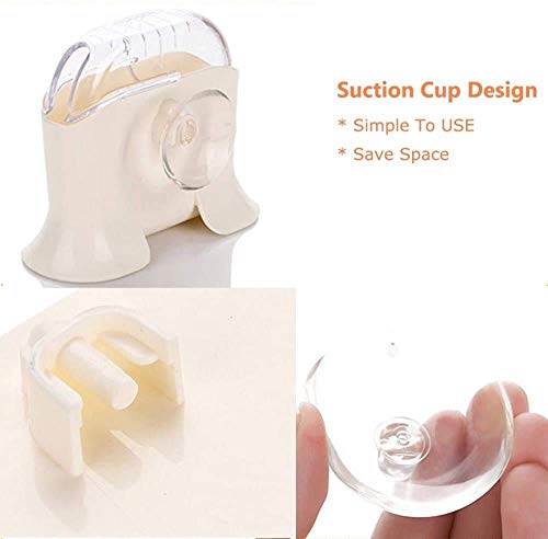 MXY Rice Scoop Holder with Suction Cup and Cover Rice Paddle Meal Spoon Fork Storage Station Can Stand or Adsorb on Rice Cooker or Smooth Surface