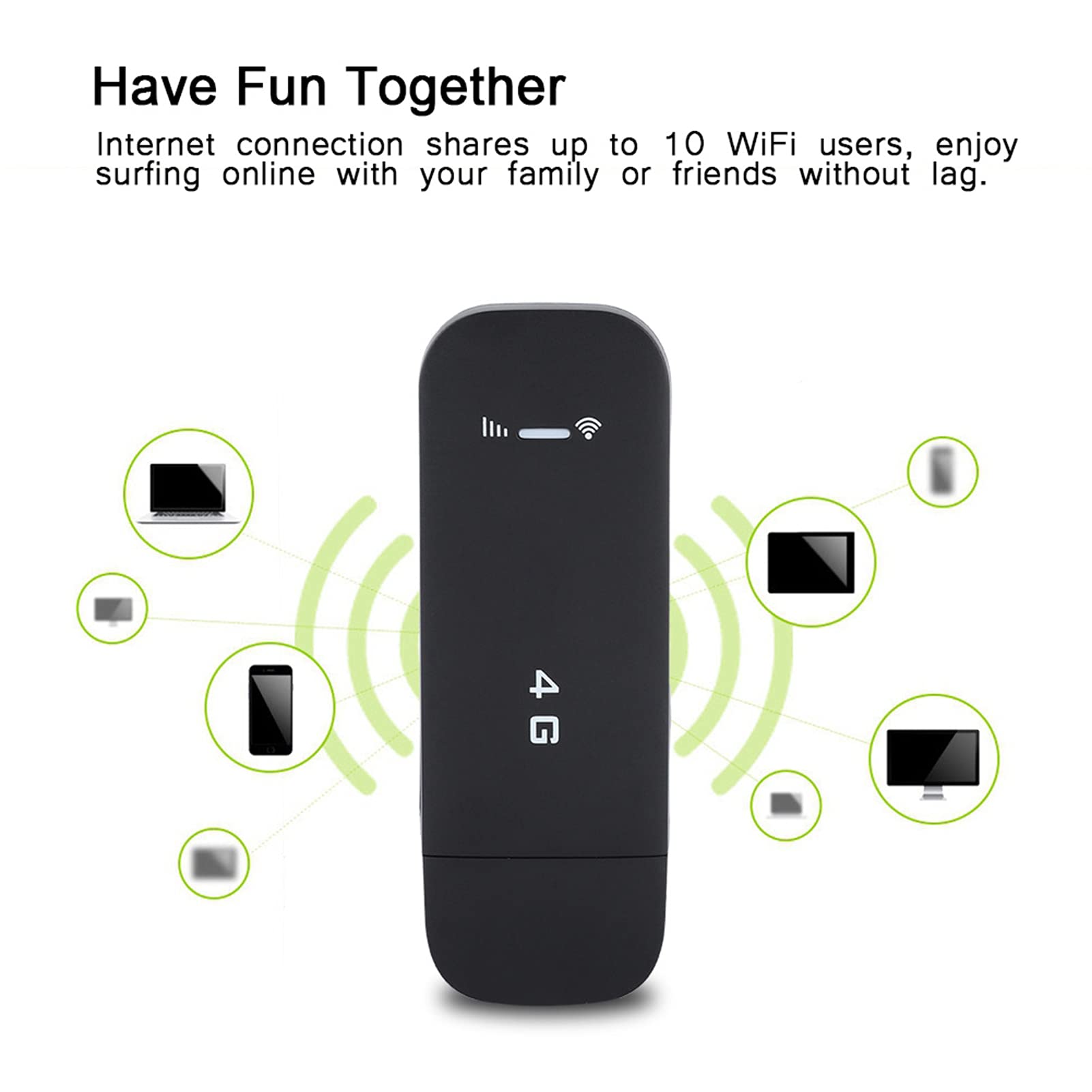 Wireless Network Router, 4G LTE USB Portable WiFi Router, Pocket Mobile Hotspot Wireless Network Smart Router Internet Connections 4G WiFi Router(with WiFi)