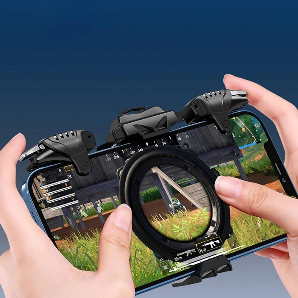 Mobile Game Controller Handle with Fast Turbo Silent Radiator FPS Mobile Gamepad, Compatible with iPhone /Androdi System, Compatible with PUBGM and CODM