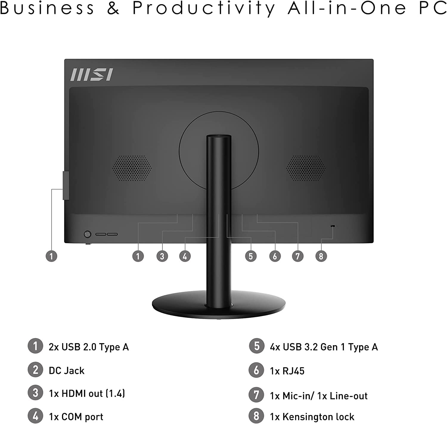 MSI 2022 24" FHD All-in-One Desktop -10th Intel i7-10700 w/UHD Graphics - 32GB DDR4-1TB SSD + 1TB HDD - WiFi 6 Bluetooth 5 RJ45 HDMI COM - Windows 11 Pro - Wired Keyboard Mouse w/RATZK 32GB USB