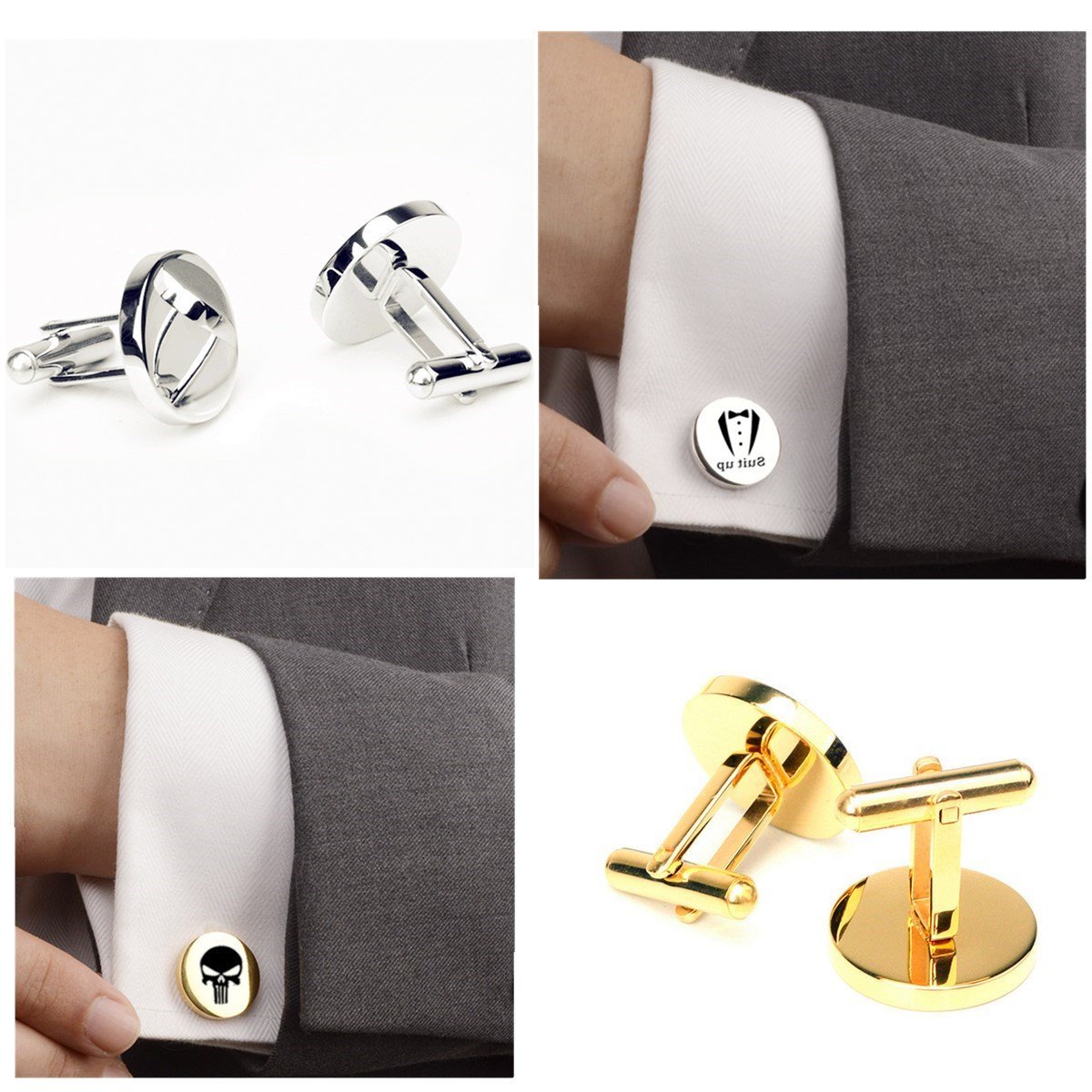 Kooer Groom Cufflinks, Groom Wedding Cuff Links Tie Clip Jewelry Gifts For Groom (groom)