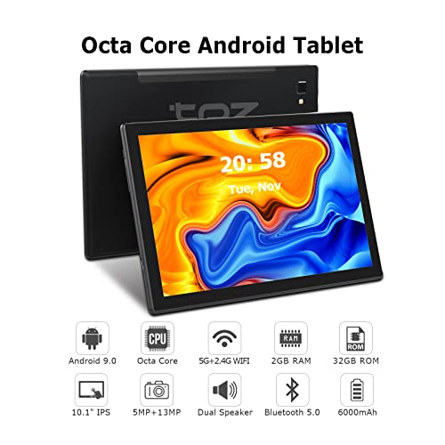 TPZ Tablet 10.1 inch, Android 10.0 OS, 32GB Expanded to 128GB, Wi-Fi, Dual Camera, Google Certified, 10.1ββ IPS HD Display, Bluetooth, 6000mAh - 2PCS