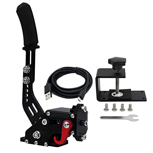 Obokidlyamor 64Bit USB Handbrake For 2 IN 1 Compatible with Microsoft PS4/PS5 Console Controller and PC system; Work on For Logitech G29 Racing Steering wheel (For PS5/PC, Black)