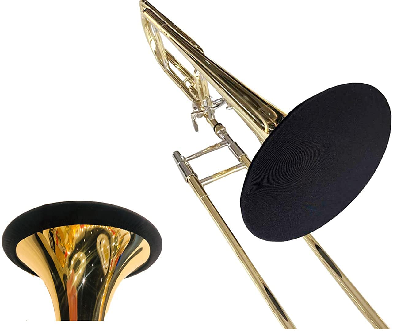 Music Instrument Bell Cover 8'',Washable and Reusable,Double-Layer Bell Cover for Standard Trombone Alto Horn Baritone Saxophone