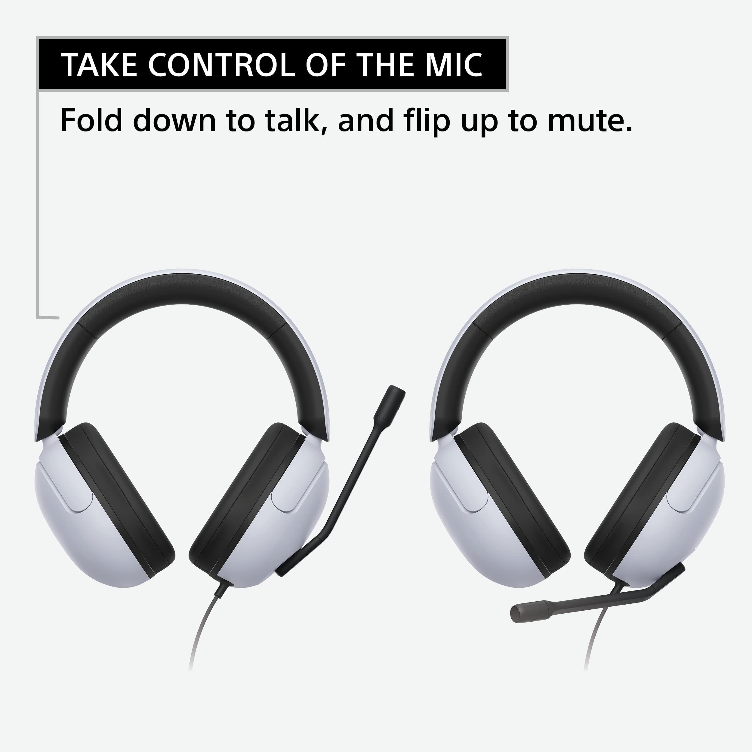 Sony-INZONE H3 Wired Gaming Headset, Over-ear Headphones with 360 Spatial Sound, MDR-G300,White