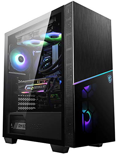 MSI MPG Series SEKIRA 100R, Premium Mid-Tower Gaming PC Case: Tempered Glass Side Panel, Liquid Cooling Support up to 360mm Radiator, Two-Tone Design