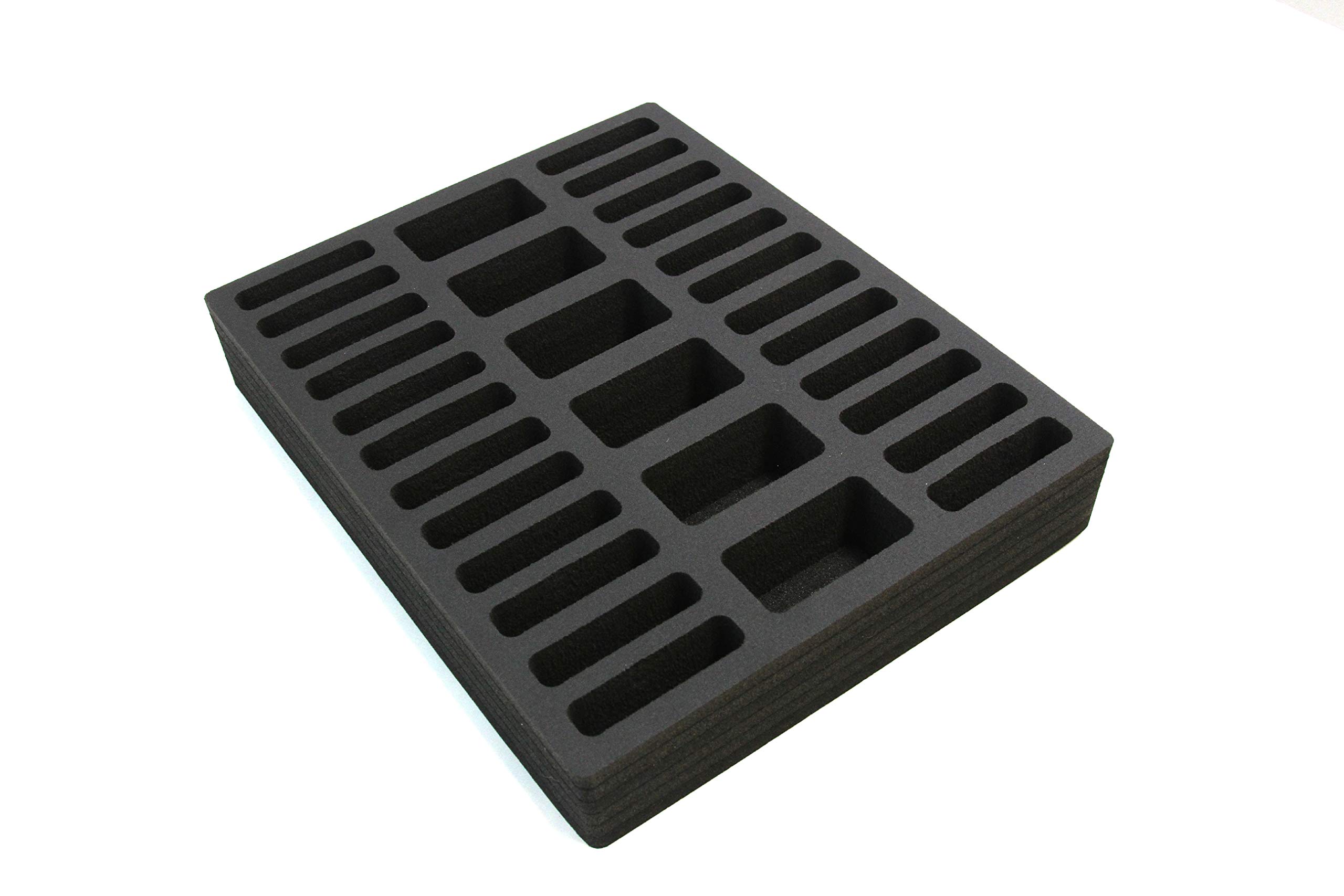 Polar Whale Compact Drawer Organizer Compatible with IKEA Alex Tray Washable Waterproof Insert for Home Bathroom Bedroom Office 11.5 x 14.5 x 2 Inches 30 Compartments Black