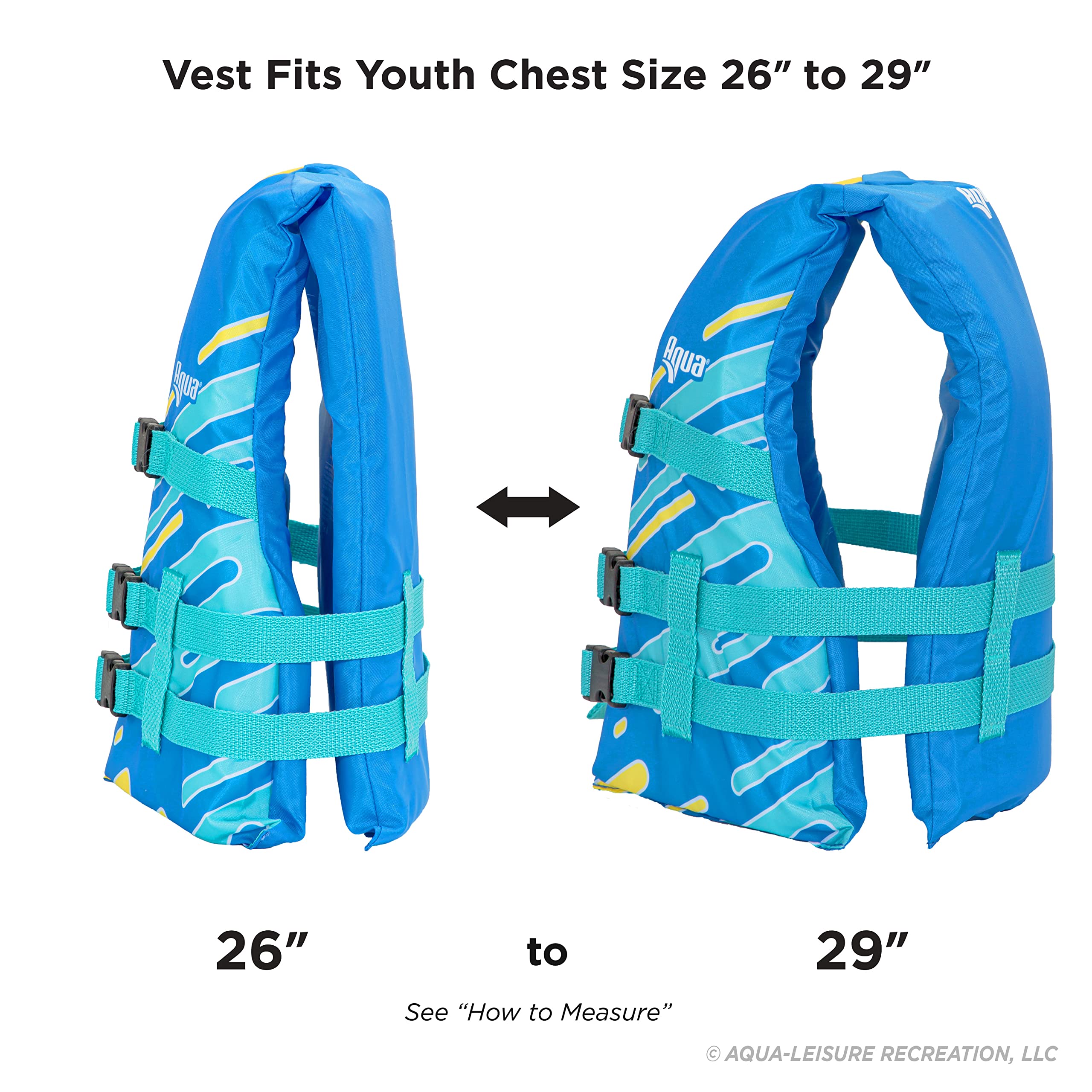 Oceans7 US Coast Guard-Approved, Type III Youth Life Jacket β Personal Flotation Device with with Comfortable Flex-Form-Fit Open-Sided Design β Seafoam Blue Lemon