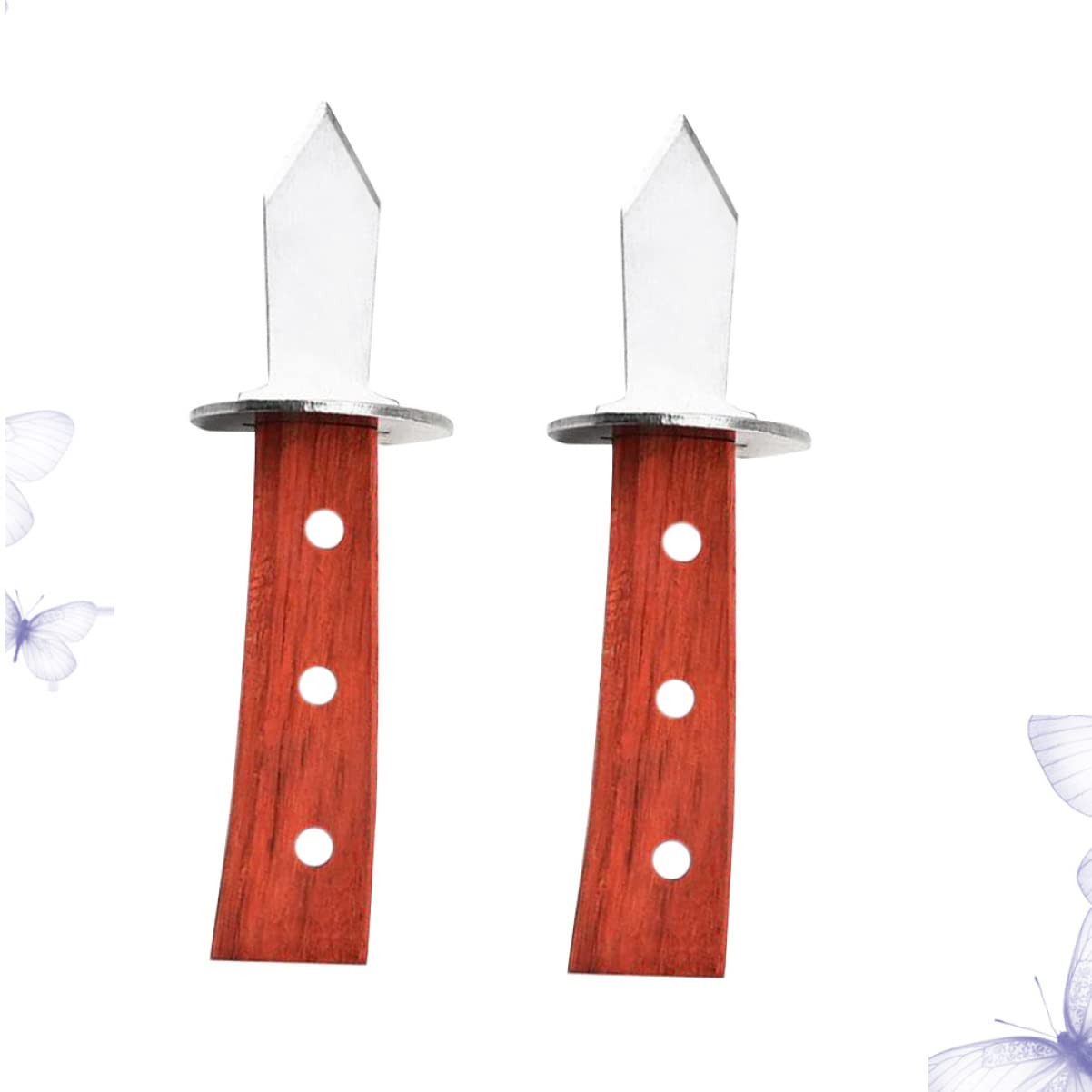UPKOCH Tools 2pcs Oyster Shucker for Stainless Opener Wood Knives Kits Multifunction Shellfish Seafoods Seafood Steel Cutter Handle Shucking Tool Oysters