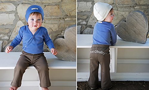L'Ovedbaby Unisex Baby Organic Signature Pants, Bark, 3-6 Months