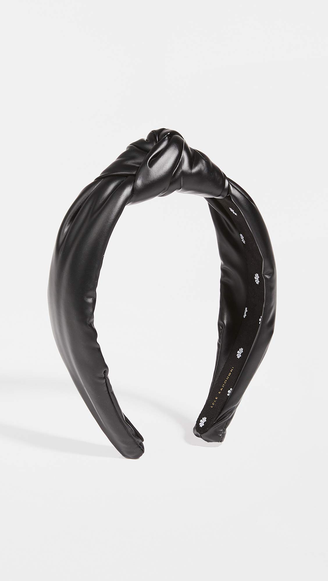 Lele Sadoughi Women's Faux Leather Knotted Headband, Black Leather, One Size