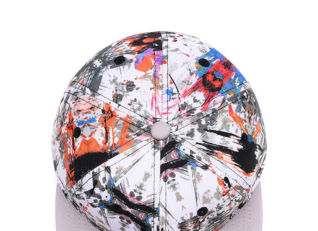 Palm Tree Print Snapback Hats for Men Women - Coconut Coco Flat Bill Brim Trucker Hat Dad Adjustable Baseball Cap Blue