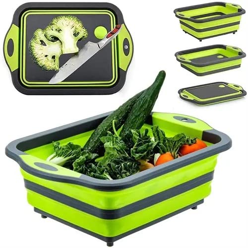 SNUG VIBES BBQ Prep Tub - Collapsible Chopping Board with Meat Shredder Claws - Food Grade Plastic and Silicone Collapsible Wash Basin for Seasoning, Meat, Veggies β Meat Cutting Board - Camp Kitchen