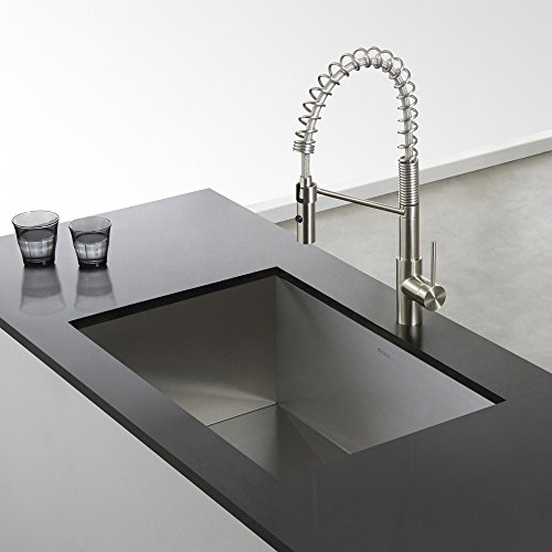 KRAUS Pax 28 1/2-inch 16 Gauge Undermount Single Bowl Stainless Steel Kitchen Sink, KHU29