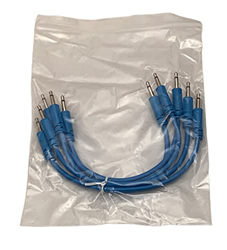 Luigis Modular Supply Spaghetti Eurorack Patch Cables - Package of 5 Blue Cables, 6 (15 cm)