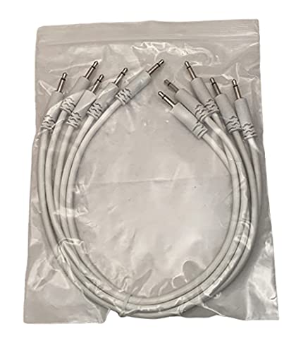 Luigis Modular Supply Spaghetti Eurorack Patch Cables - Package of 5 White Cables, 12 (30 cm)