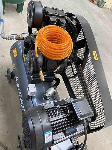 SANFU (PU) Polyurethane Reinforced 1/4”ID(6.3 x 9.8mm) x 100ft, Air Hose with 1/4-Inch Swivel Solid Brass Quick Coupler and Plug, Transparent Orange(100’)
