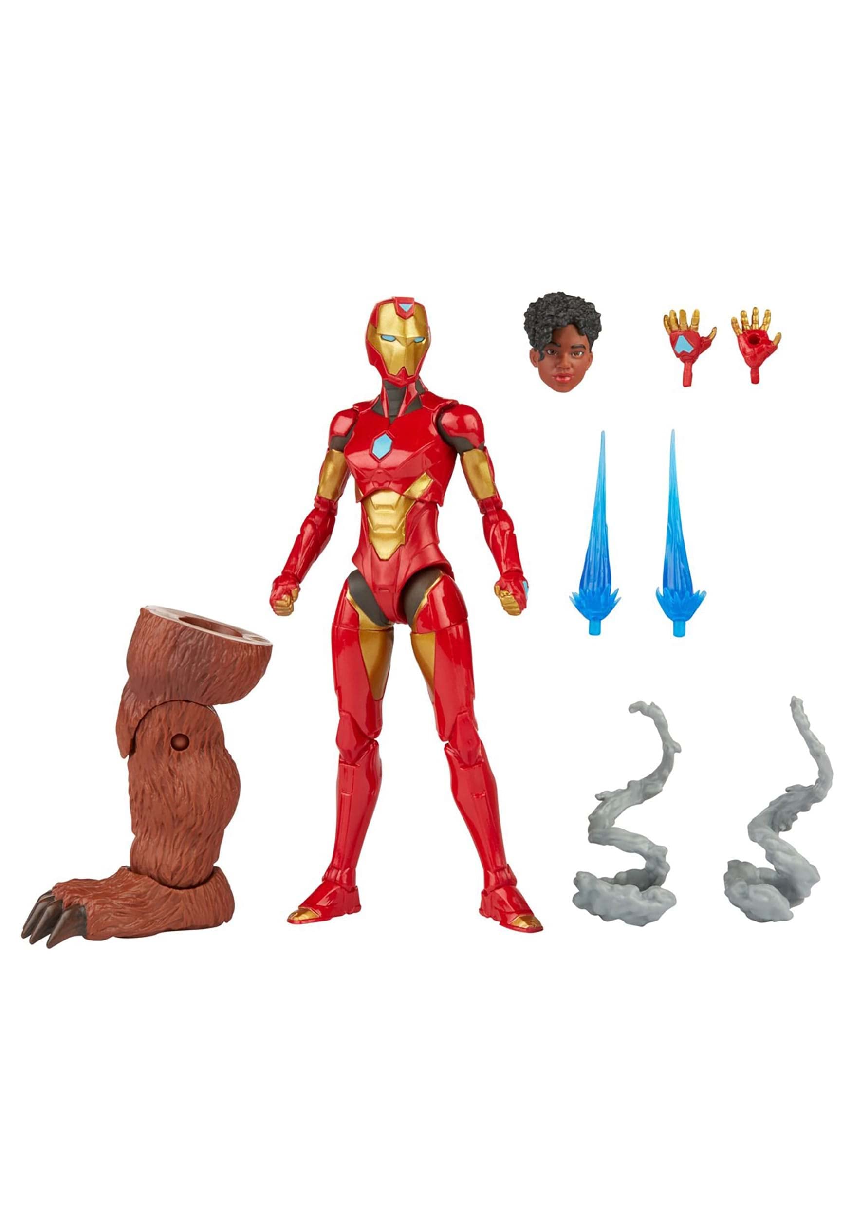 Marvel Hasbro Legends Series 6-inch Ironheart Action Figure Toy, Premium Design and Articulation, Includes 5 Accessories and 1 Build-A-Figure Part, Red,gold