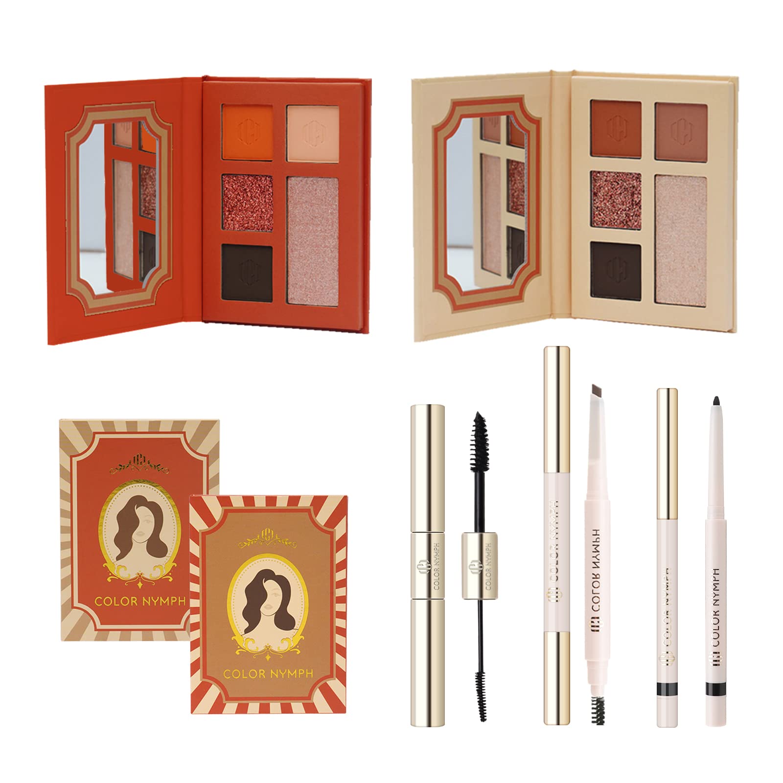 Travel Makeup Kit Eyeshadow Make up Set, All in One Makeup Kit for Beginners Included Eyeshadow Palette, Mascara, Eyeliner Pencil, Eyebrow Pencil