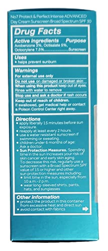 Protect and Perfect Intense Advanced Skin Care System - Serum (0.5 fl oz), Day Cream with SPF 30 (0.84 Night oz) Travel Size No 7 Skincare, teal
