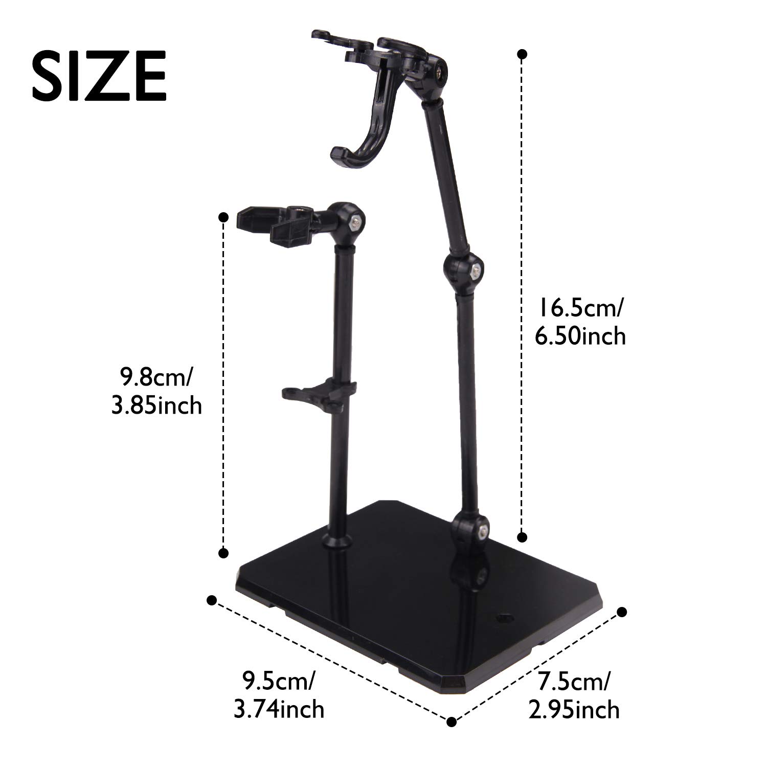 Migaven Action Figure Stand,8Pcs Assembly Action Figure Display Holder Base Doll Model Support Stand Compatible with HG RG SD SHF Gundam 1/144 Toy Black