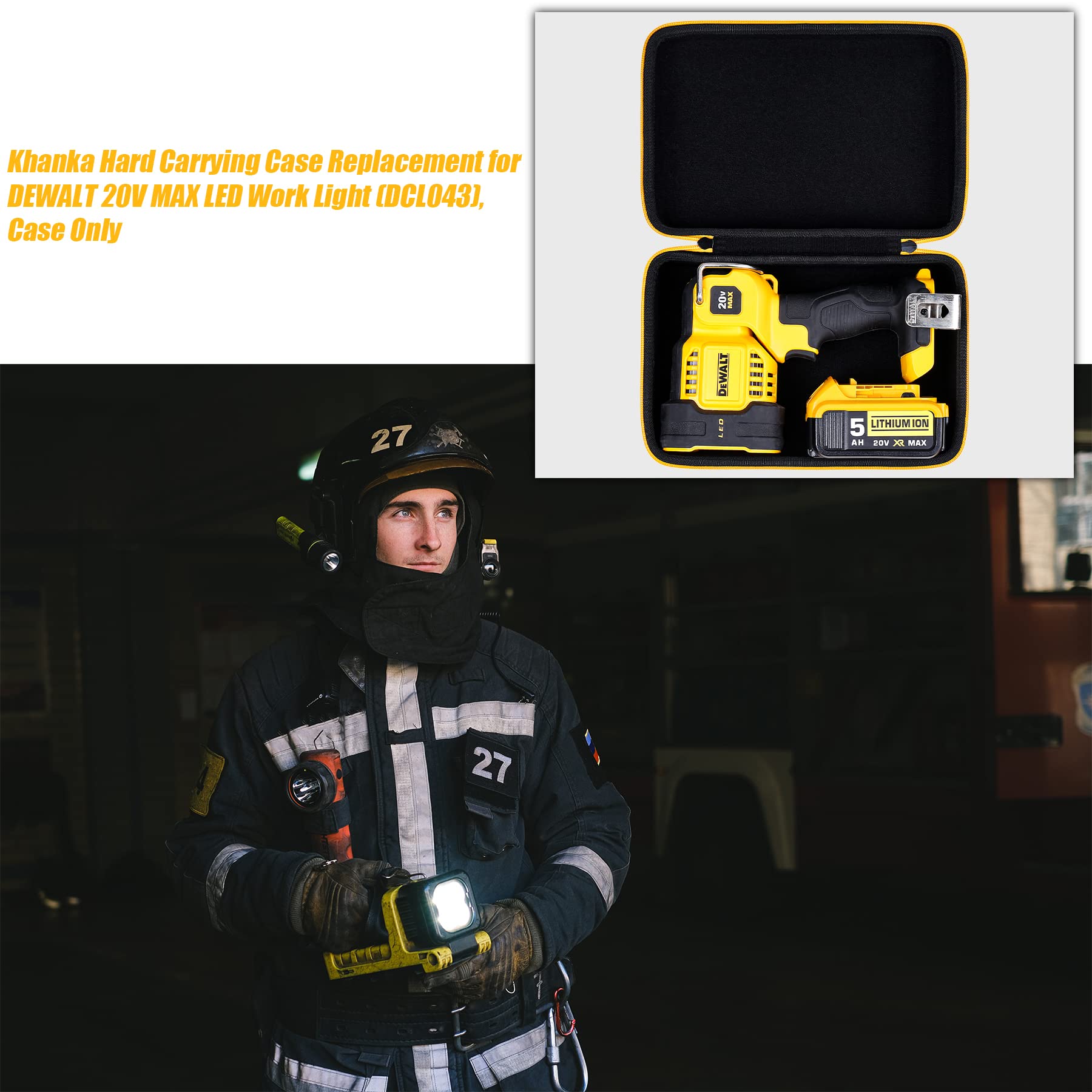 khanka Hard Travel Case Replacement for DEWALT 20V MAX LED Work Light(DCL043)
