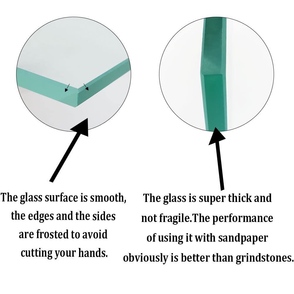 SCOTTCHEN Dead Flat Float Plate Glass for Scary Sharp Sharpening System 10-1/4in W x 11-13/16in L x 3/8in T -1pcs