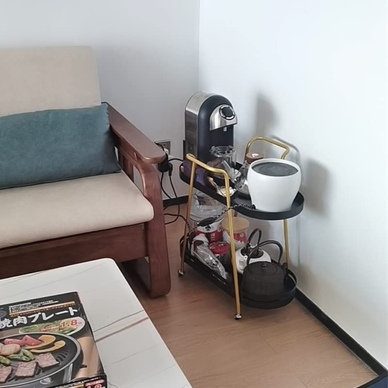 ZLXDP Living Room Sofa Side Home Balcony Movable Small Push Kitchen Storage Rack (Color : E, Size : 62.5CM*60CM)