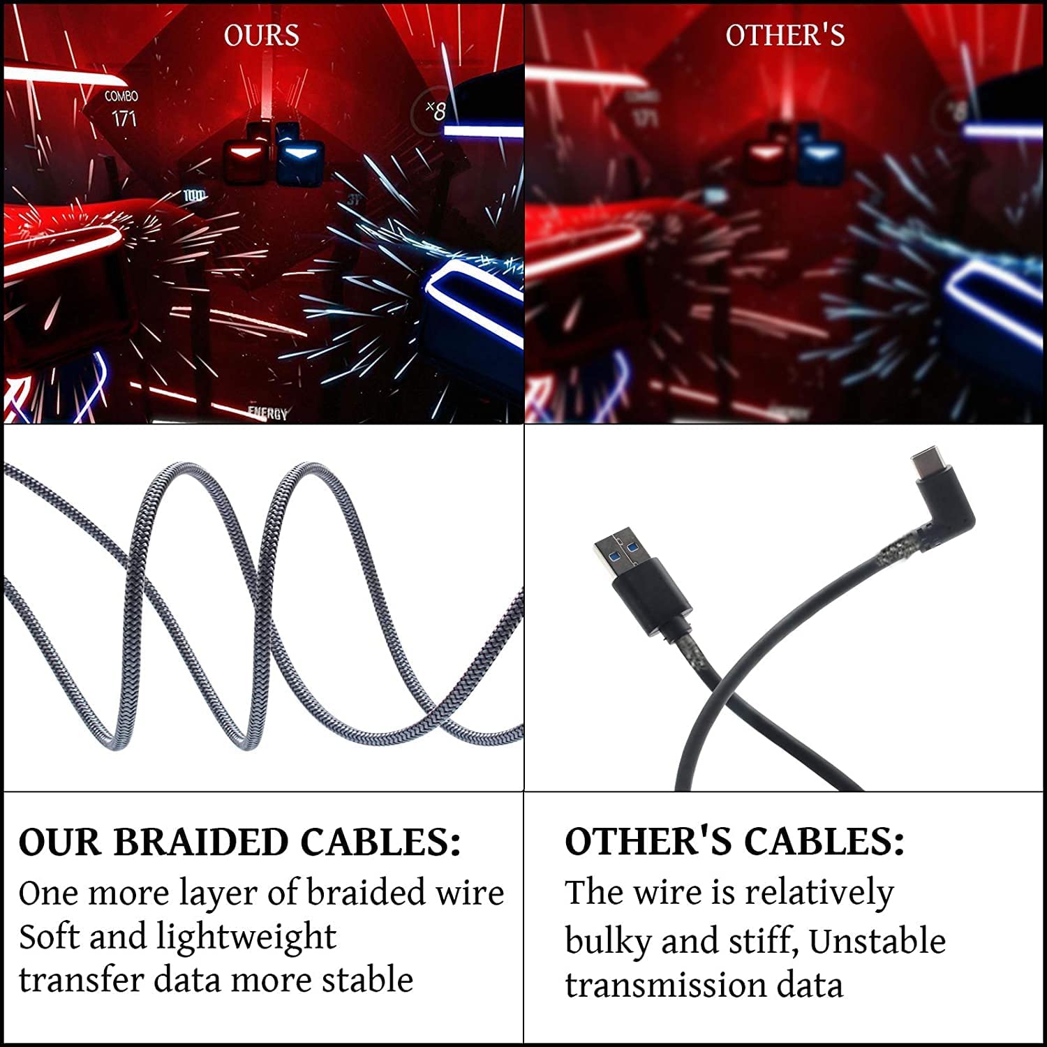 Oculus Link Cable,Askoppo Oculus Quest 2 Link Cable,Compatible with Oculus/Meta Quest 2/1 and PC/Steam VR, High Speed PC Data Transfer,for VR Headset and Gaming PC (16FT(5M)).