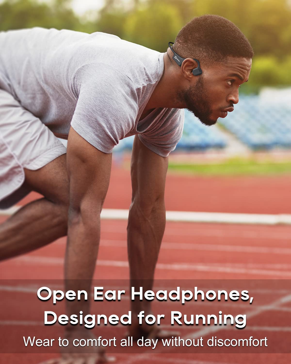 Znfrt Bone Conduction Bluetooth Headphones with Mic,Wireless Open Ear Headphones,IP67 Waterproof Sport Earphones,Sweatproof Headset for Running,Workouts,Cycling & Gym