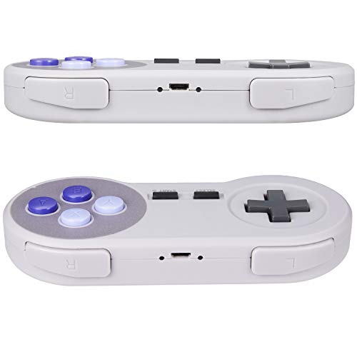MODESLAB 2 Pack USB SNES Controller, PC Classic 2.4 GHz Super NES Retro Gamepad Compatible for PC Windows MAC Liunx Raspberry Pi - Purple