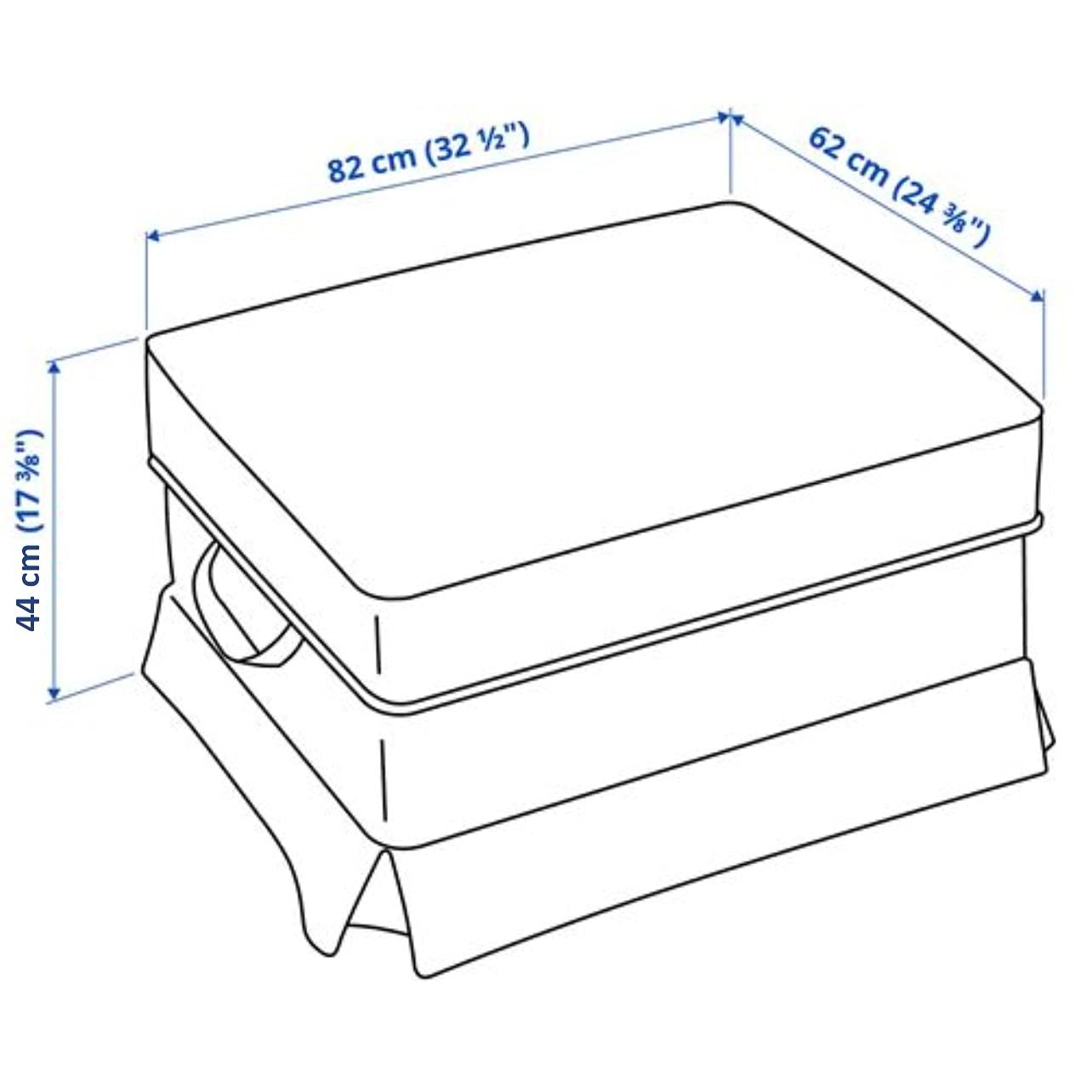 Sofa Cover Replacement That Fits IKEA Ektorp, 100% Cotton, Compatible Slipcover For Ikea Ektorp Sofa (Ottoman Cover, Virestad Red/White)