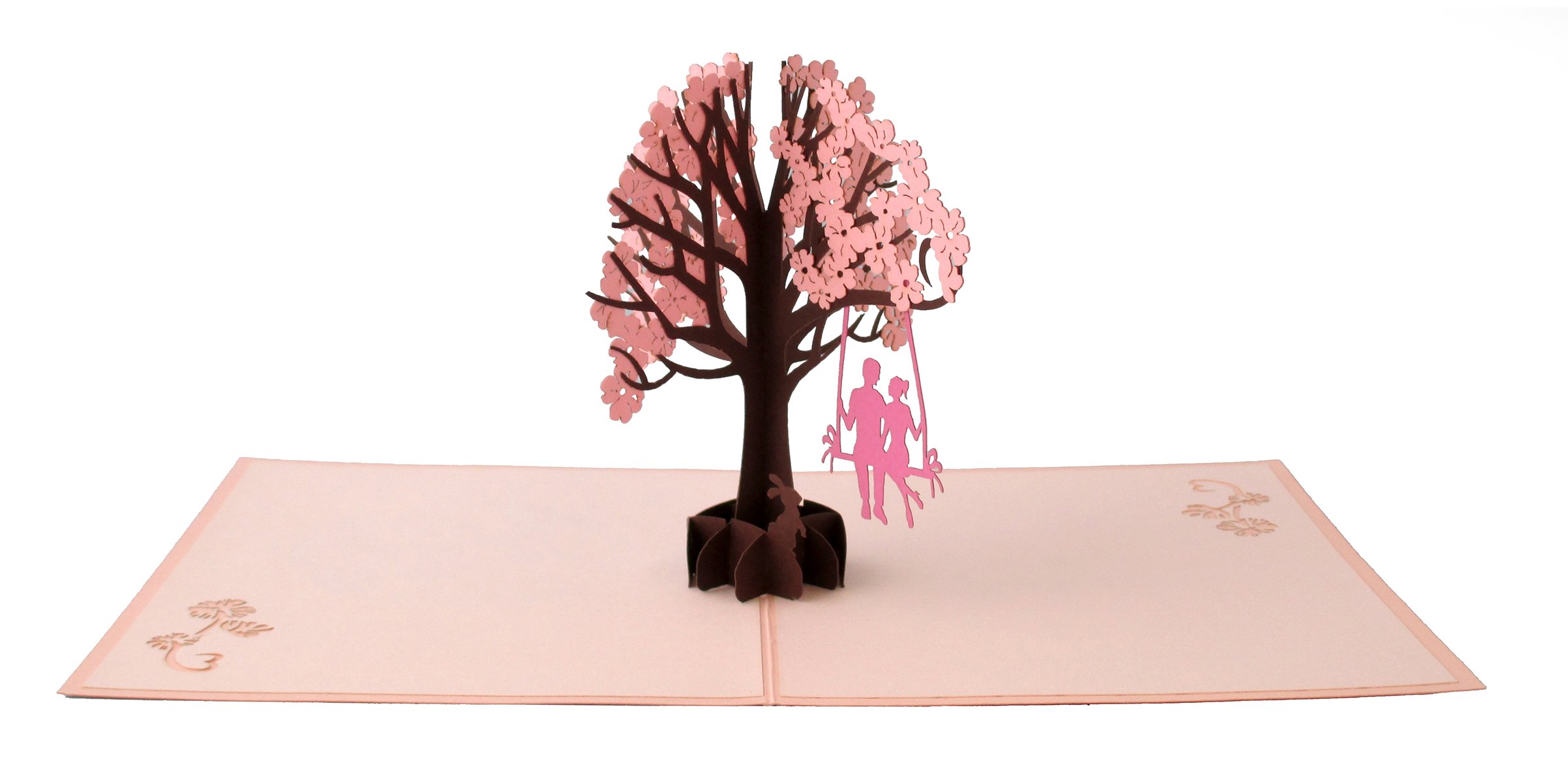 Lovepop Lover's in a Dogwood Tree Greeting Card, Pink