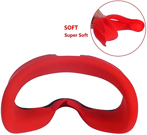 MASiKEN 2Pcs Face Cover Mask & Silicone Face Pad Replacement for Oculus Quest, Sweatproof Lightproof Washable Face Cushion