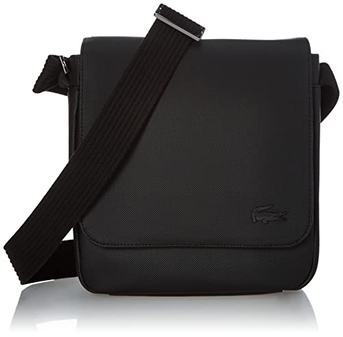 Lacoste Mens Small Classic Slim Vertical Camera Bag, Black, One Size